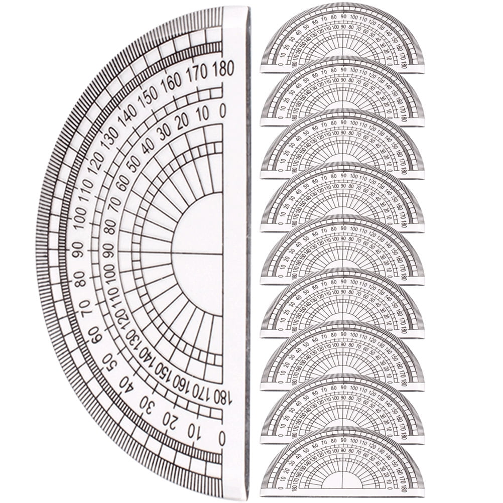 10 Pcs Protractor Math Protractors Half Circle Circular Student ...
