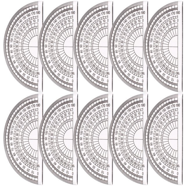 10 Pcs Protractor Small for Drawing Measure Tool Sketch Tools Geometry ...
