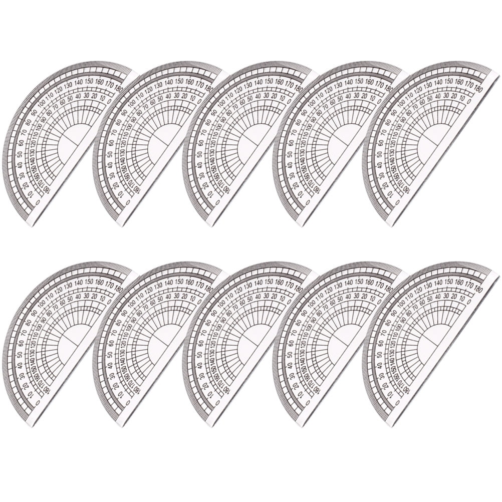 10 Pcs Protractor for Geometry Math 180 Degrees Small Plastic ...