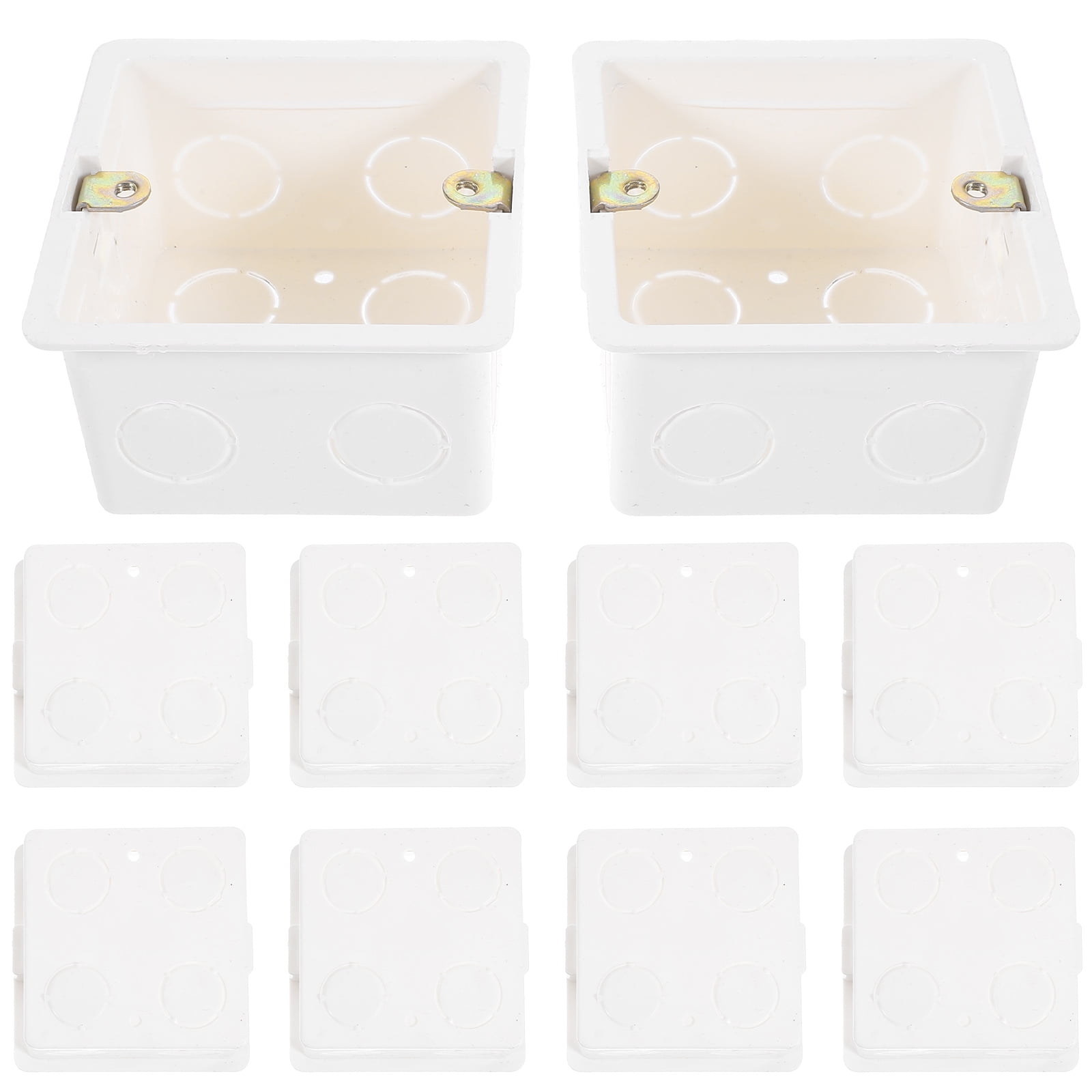 10 Pcs Pvc Wall Socket Boxes DIY Electric Enclosure Case Recessed Para ...