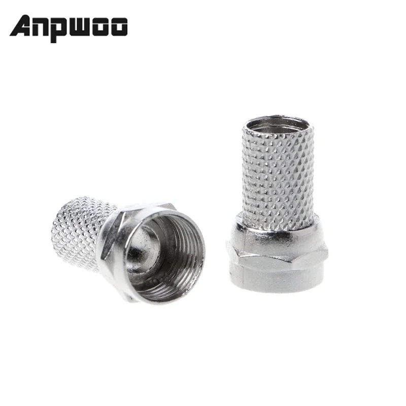 10 Pcs RG6 Copper Twist F Type Coaxial Cable Connector Plugs High ...