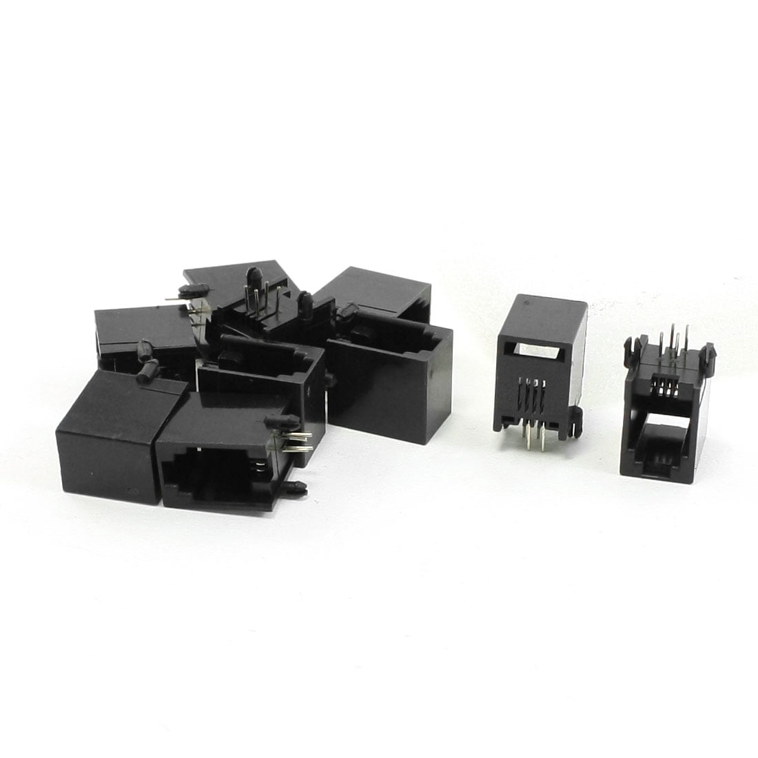 10 Pcs RJ9 RJ10 RJ22 4P4C Handset Coiled Cord Sockets Jacks 13 x 9.5 x ...