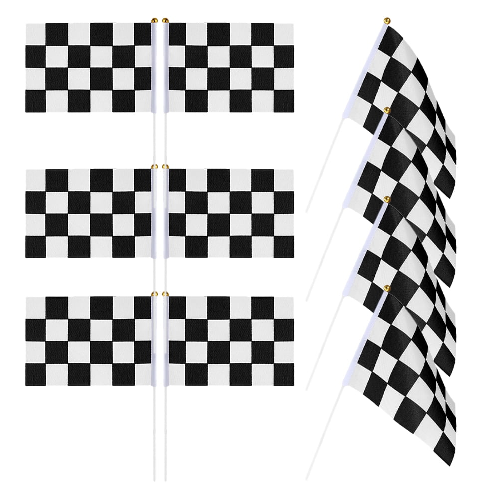 10 Pcs Racing Signal Flag Ornament Checkered Flags for Race Track Car ...