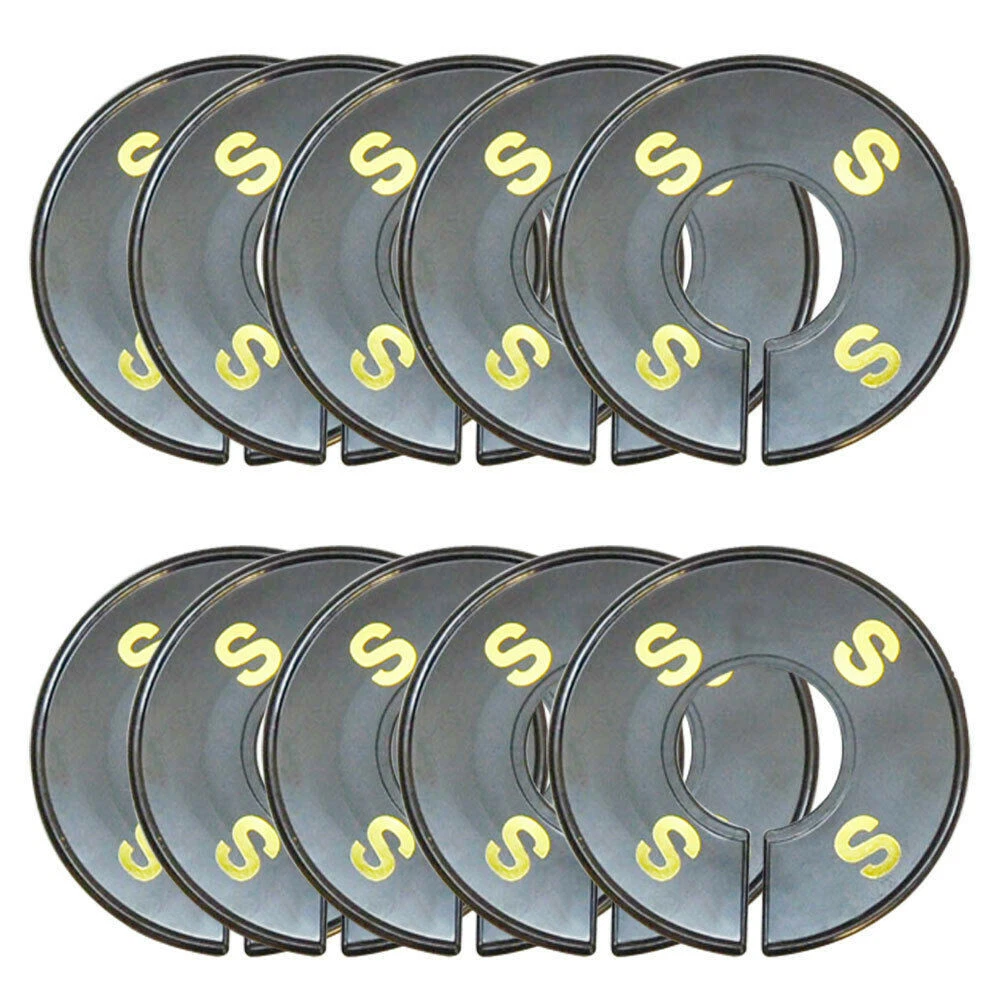 10 Pcs Rack Divider Size S Small Black Round Ring Sizing Hanger Label ...