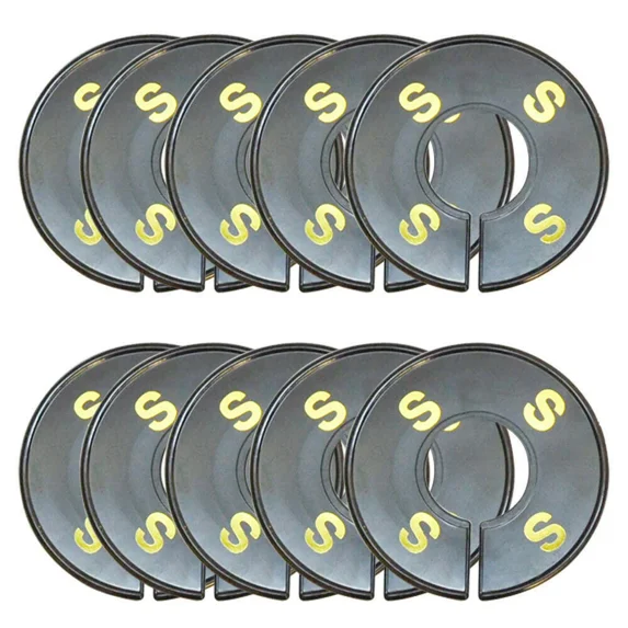 10 Pcs Rack Divider Size S Small Black Round Ring Sizing Hanger Label ...