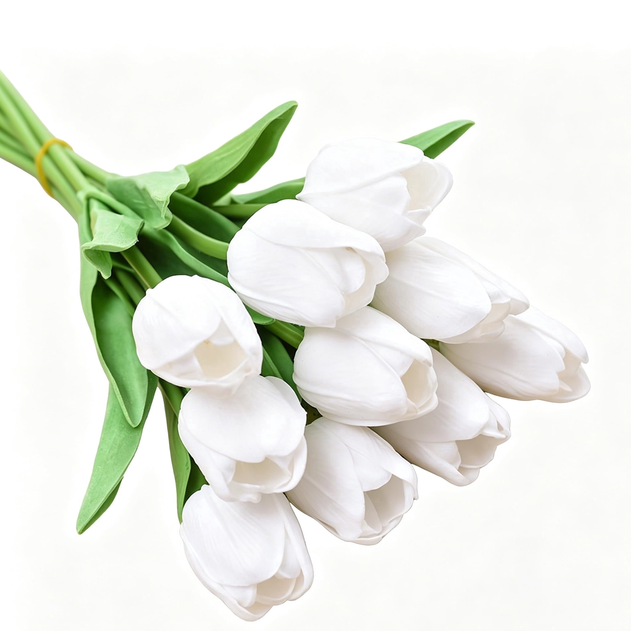 10 Bundles Real Touch Faux Tulips, Artificial Fake Tulip Flowers ...