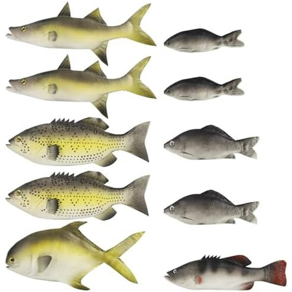 10 Pcs Realistic Fake Fish 6 Types Lifelike Stuffed Artificial Fish ...