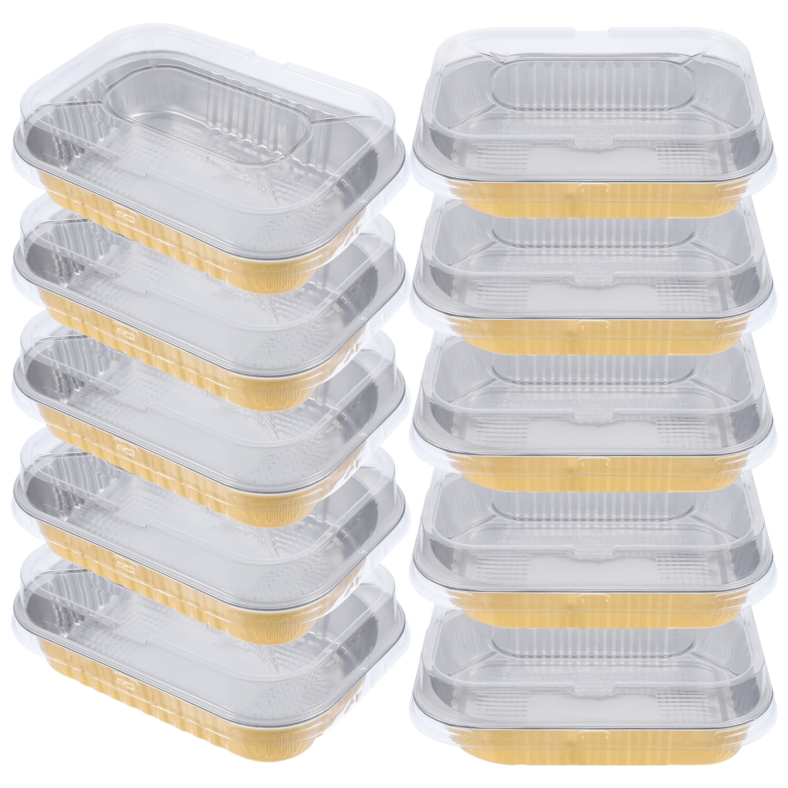 10 Pcs Rectangular Aluminum Foil Bowl Disposable Loaf Pans Baking with ...