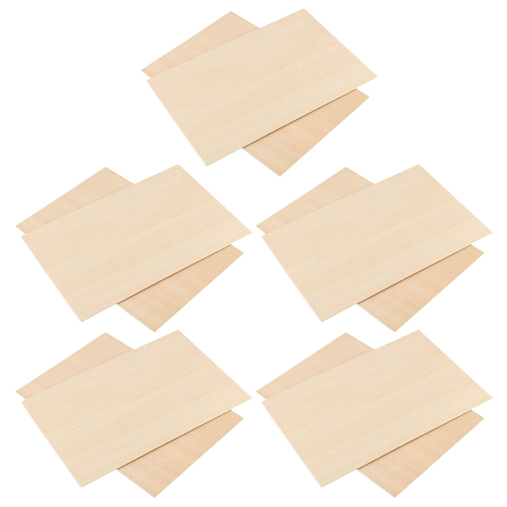 10 Pcs Rectangular Veneer DIY Painting Wood Slices Craft Supplies ...