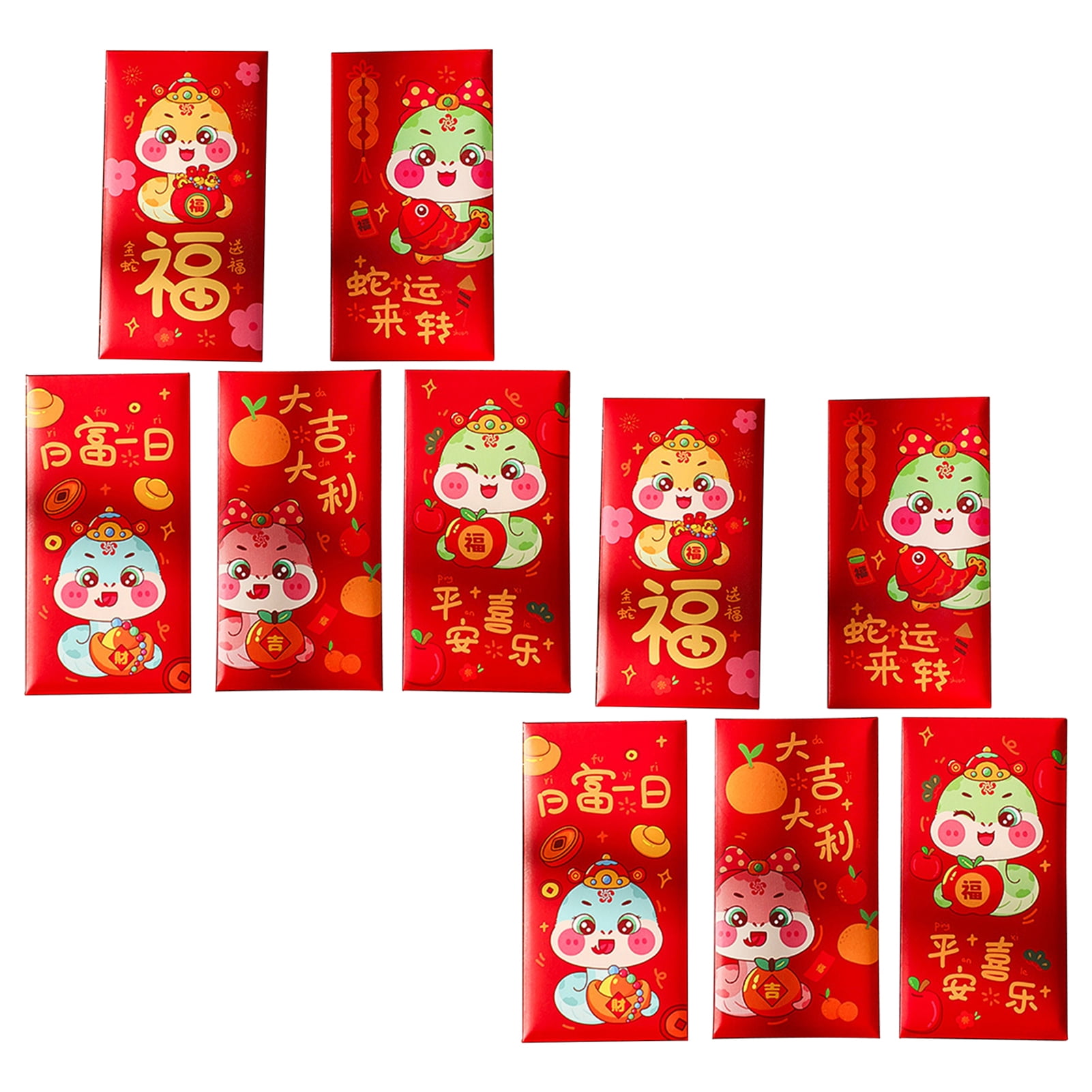 10 Pcs Red Envelopes Chinese New Year Money Packets 2025 Snake Lunar ...