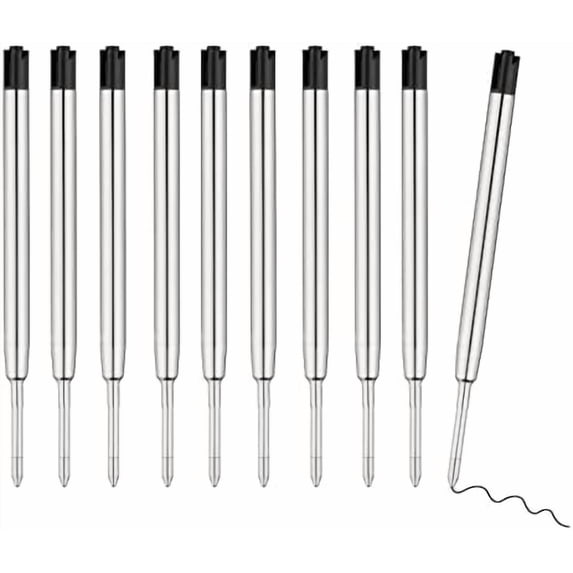 10 Pcs Replaceable Ballpoint Pen Refills, Black Ink Refill, 1mm Medium ...