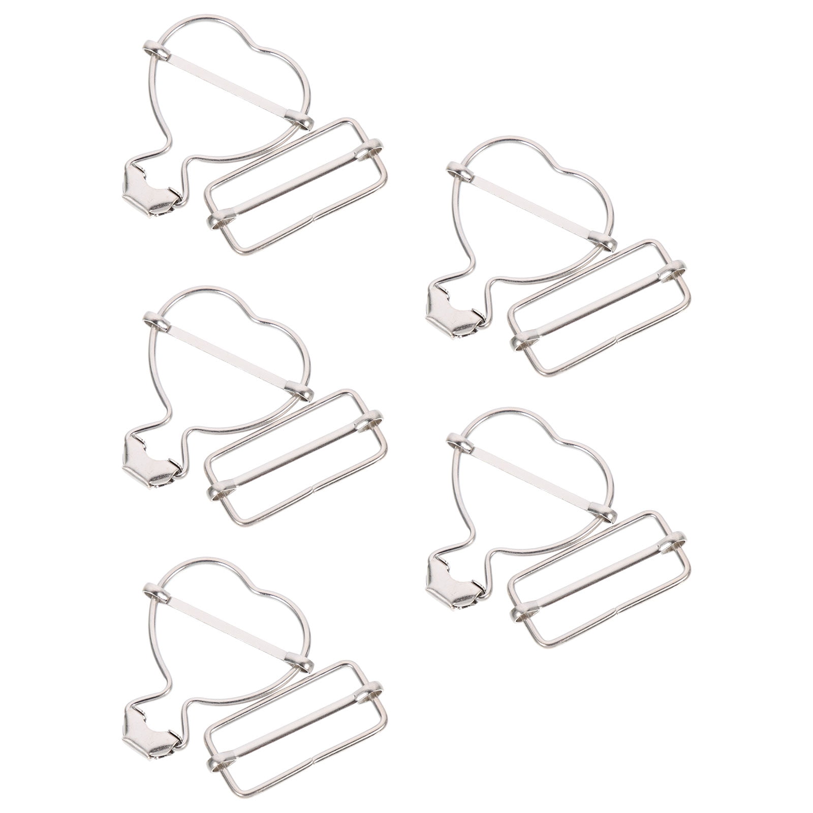 10 Pcs Replacement Overalls Buckles Hook Latch Silver Heart Shape ...