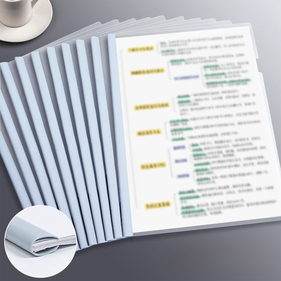 10 Pcs Report Folders with Clear Cover and Sliding Bar, A4 and Letter ...