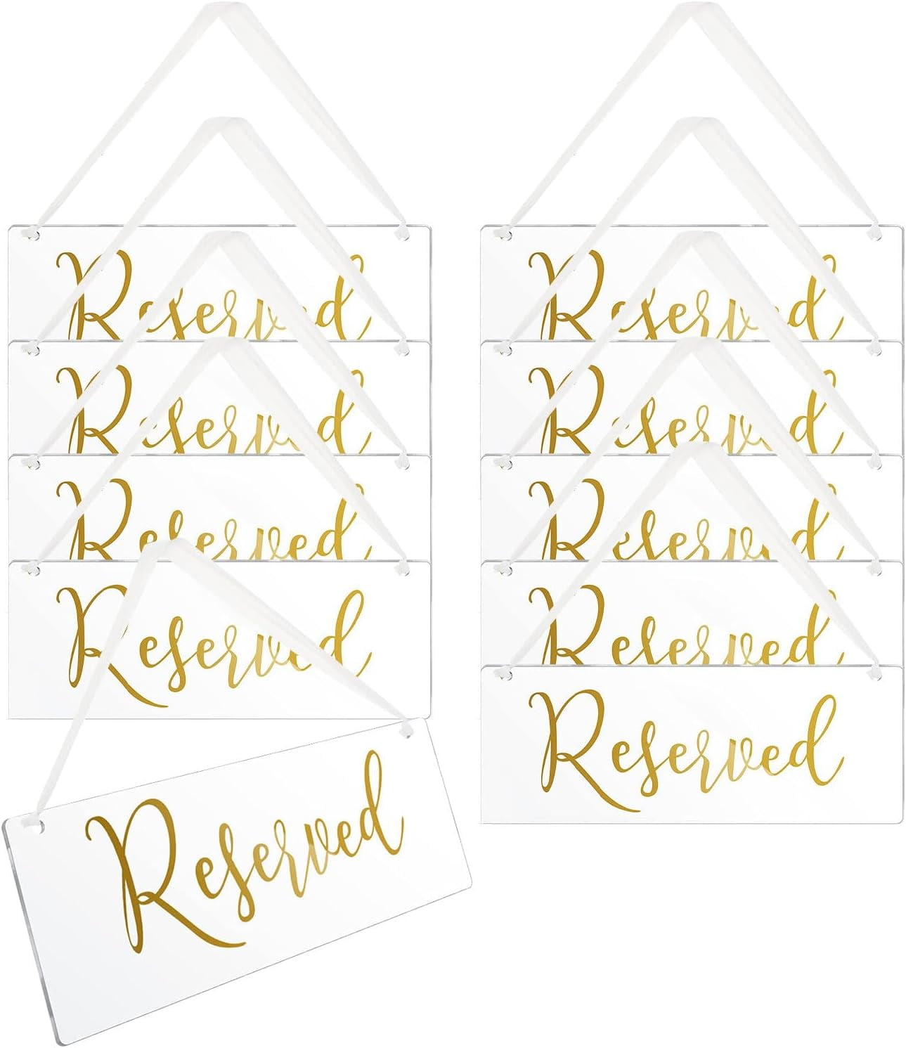 10 Pcs Reserved Hanging Sign, Reserved Signs for Wedding Chairs with ...