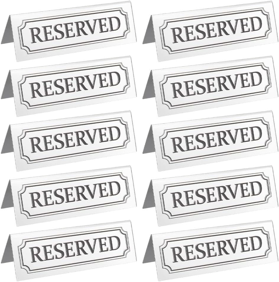 10 Pcs Reserved Table Signs 6x2x1.8 inch Acrylic Table Top Reserved ...