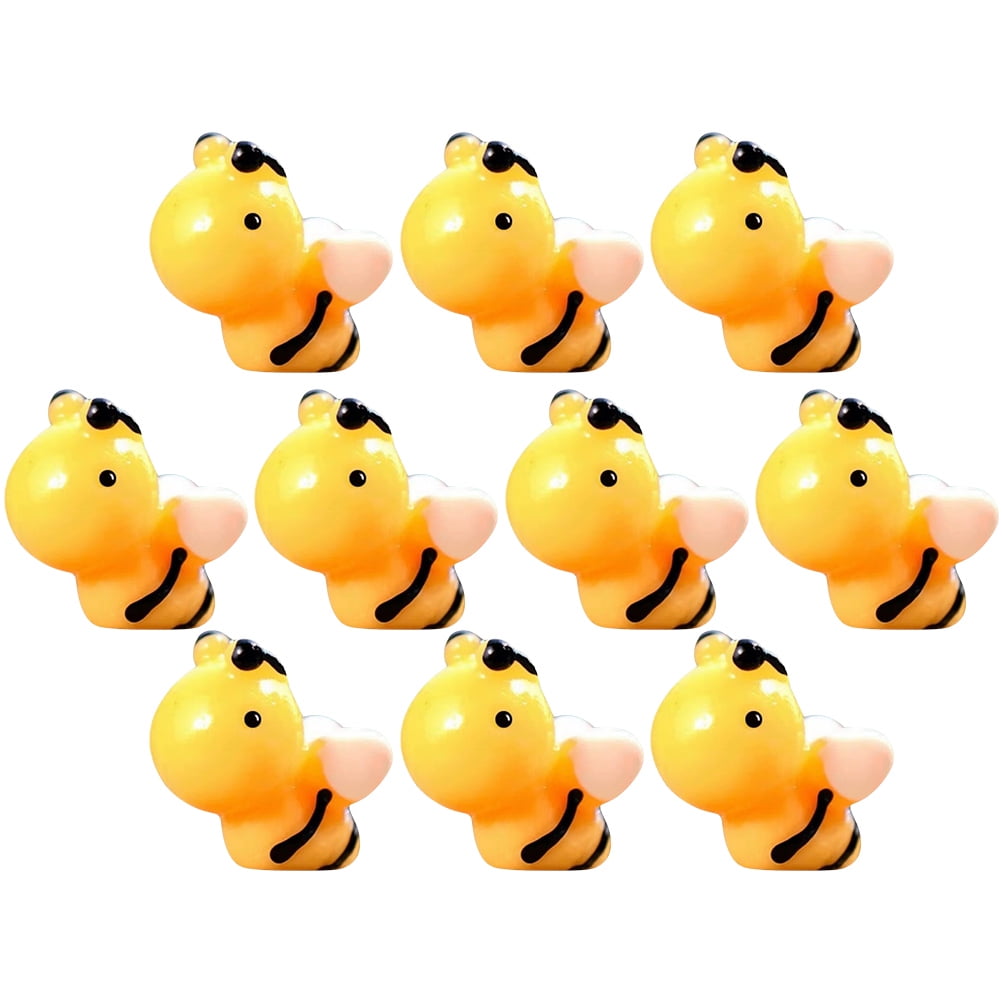 10 Pcs Resin Bee for Micro Landscape Miniature Bumblebee Embellishment ...