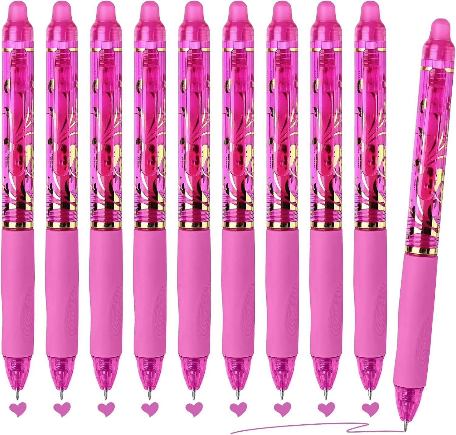 10 Pcs Retractable Erasable Gel Pens, Fine Point 0.5 mm, Assorted Color ...
