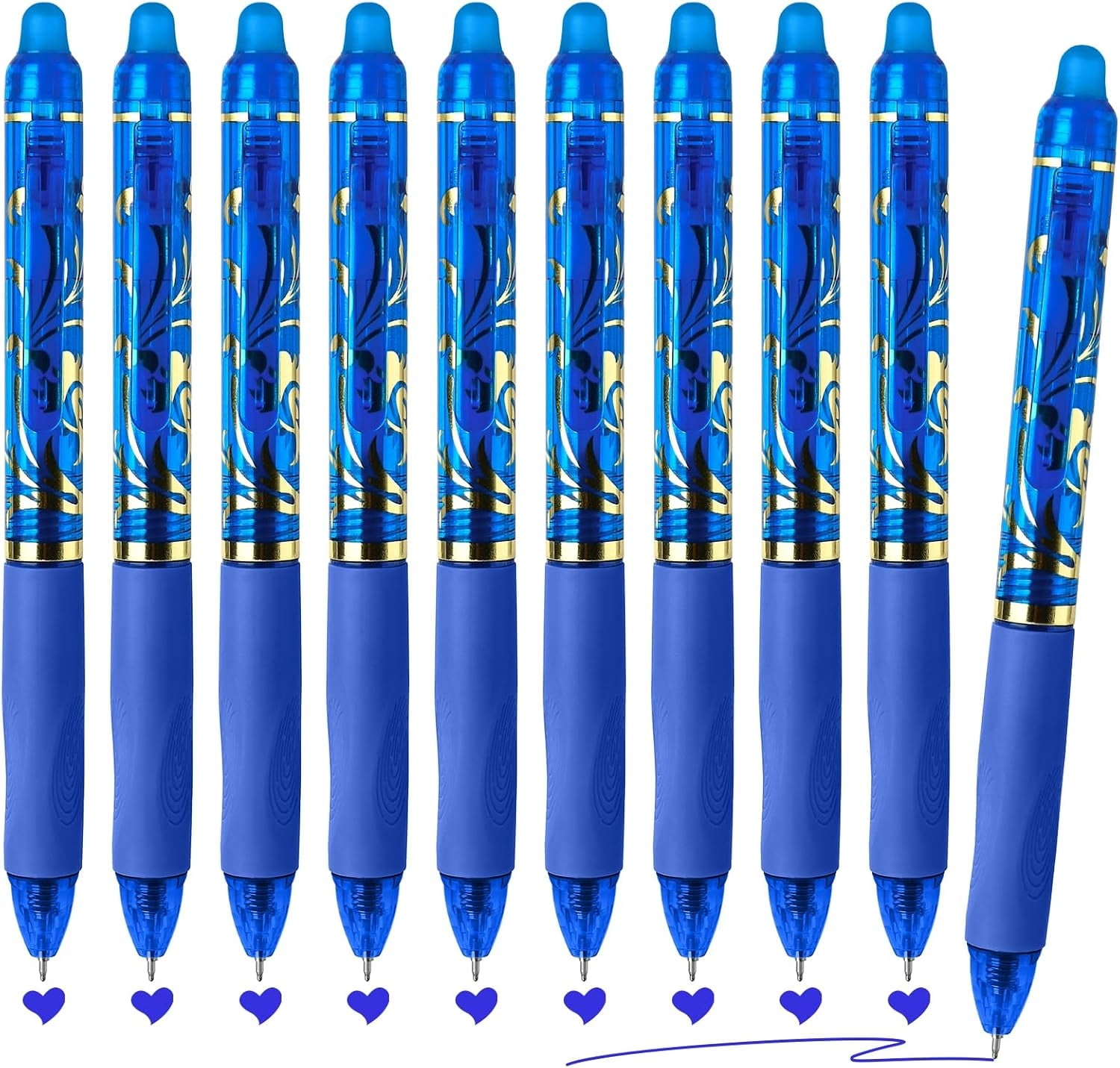 10 Pcs Retractable Erasable Gel Pens, Fine Point 0.5 mm, Assorted Color ...