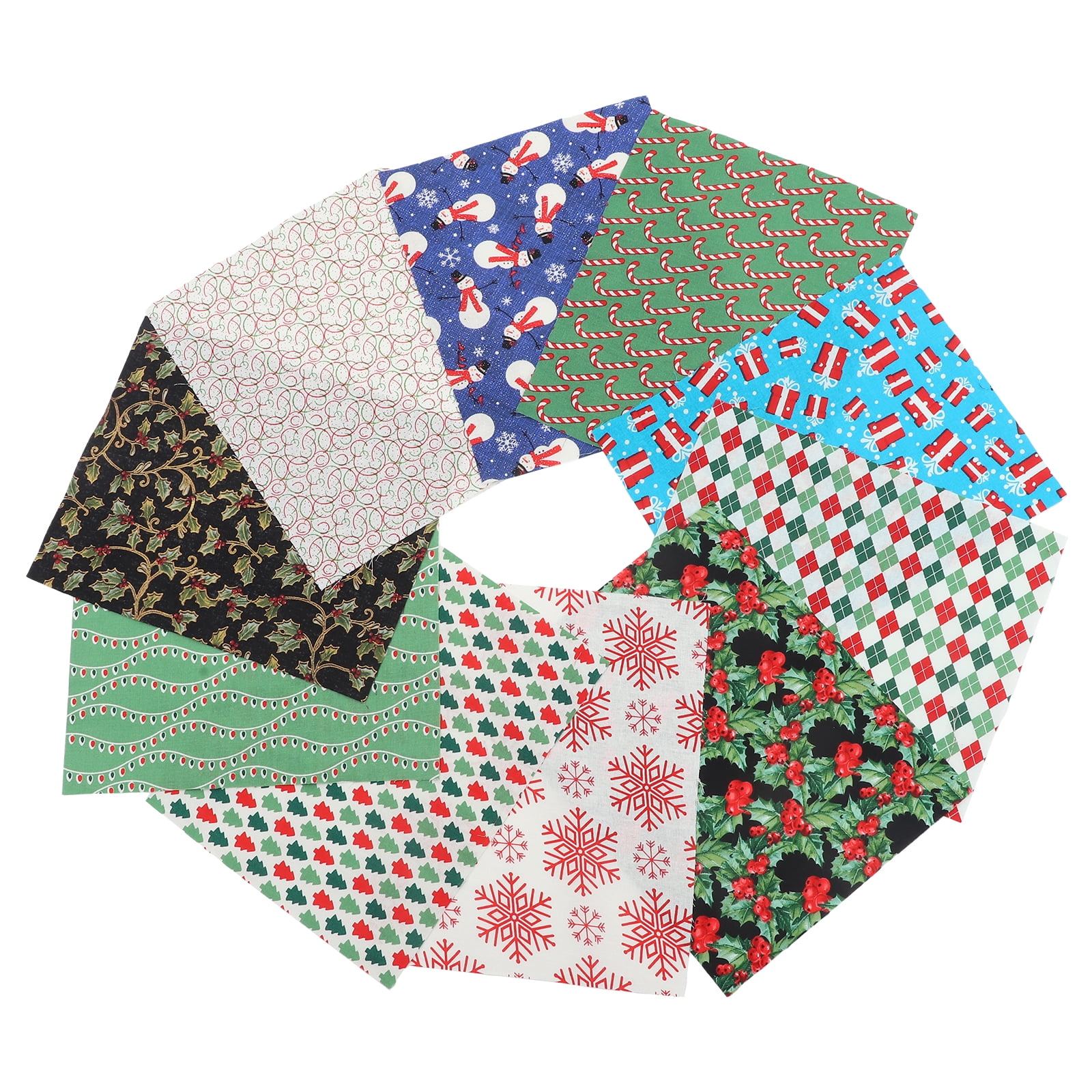 10 Pcs Reusable Fabric Christmas Fabric Cotton Patch Quilting Fabrics ...