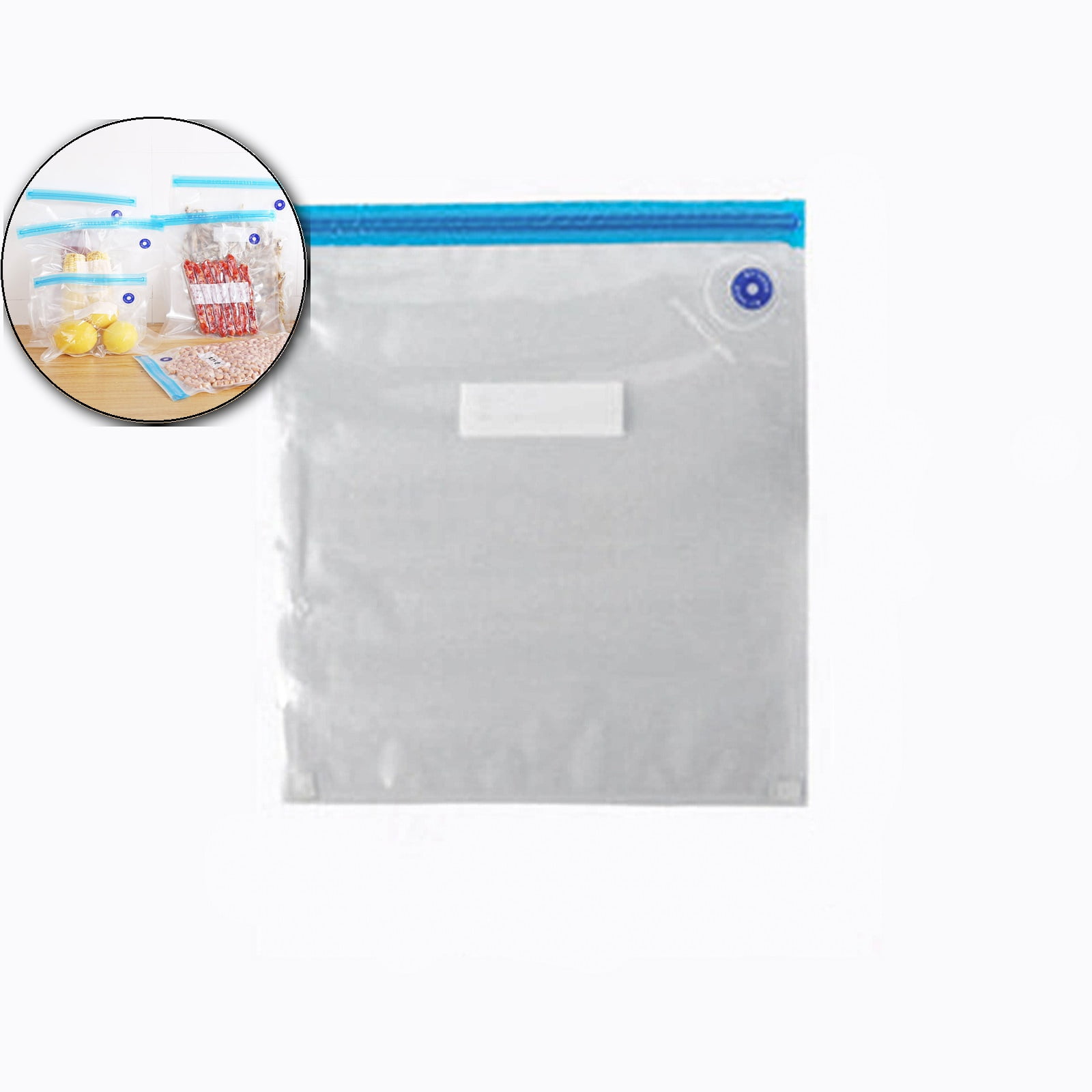 10 Pcs Reusable Vacuum Food Bags, Clear Storage Pouches, Double Zipper ...