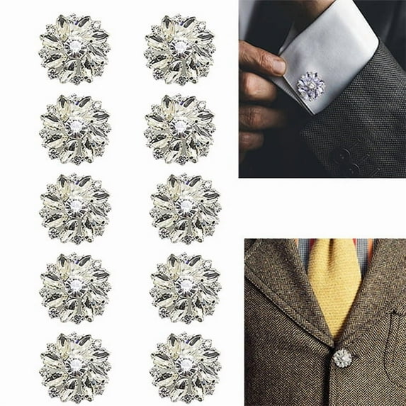 10 Pcs Rhinestone Button Covers, Rhinestone Buttons for Clothing ...