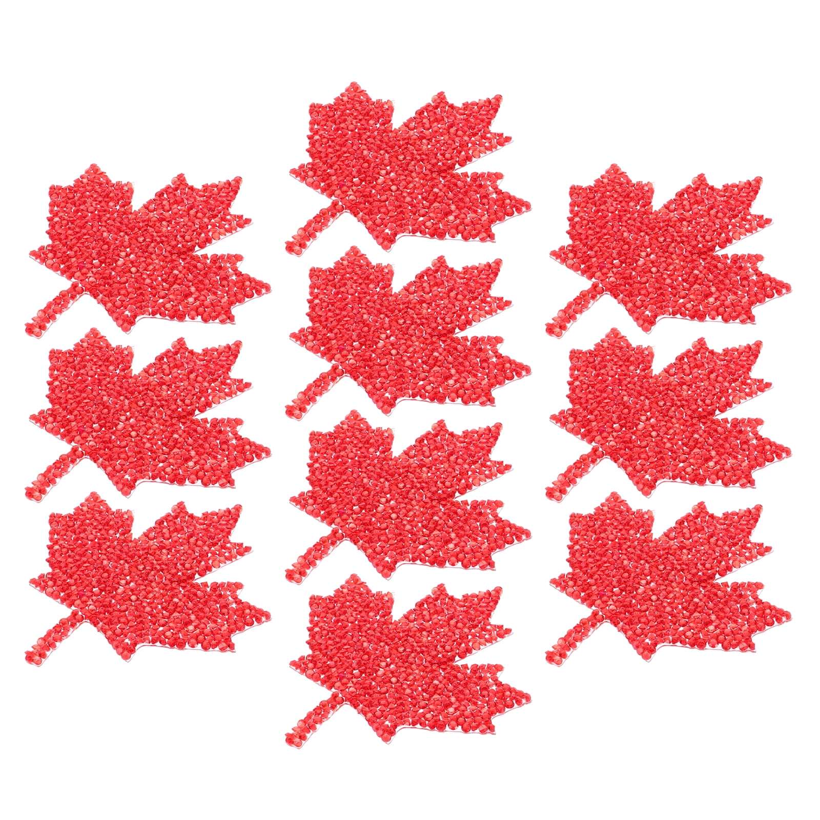 OUNONA Durable Plastic Maple Leaf Iron On Patches for Decoration Red ...