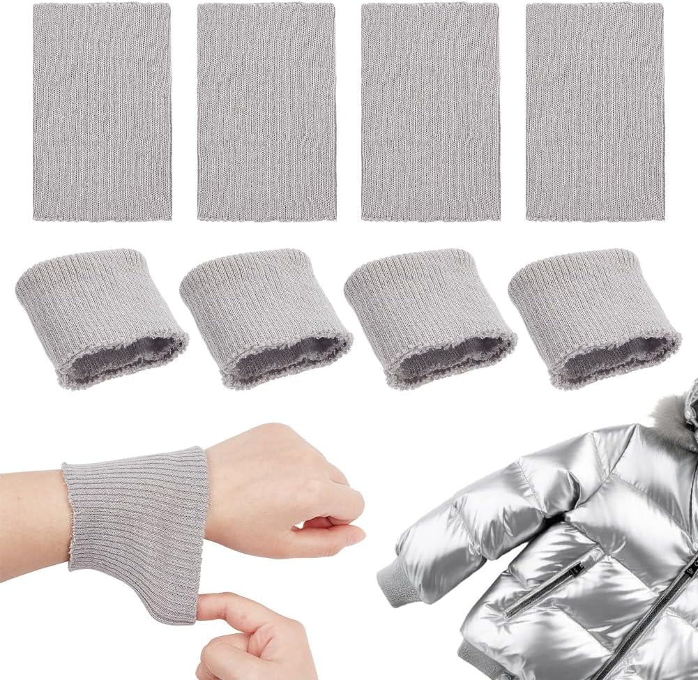 10 Pcs Rib Knit Fabric 4.33x2.36 Inch Stretch Knit Threaded Hem Cuff ...