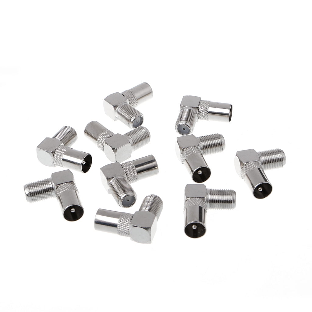 10 Pcs Right Angled 90 degree F Connector Female to RF Coax Male Plug ...