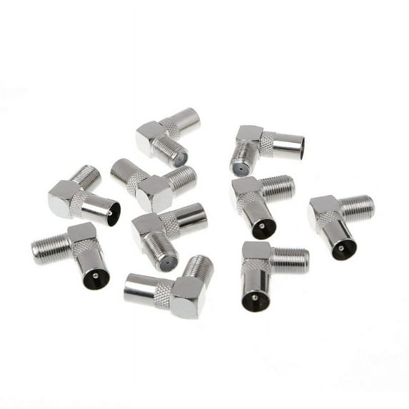 10 Pcs Right Angled Angle 90 degree F Connector Female to RF Coax Male ...