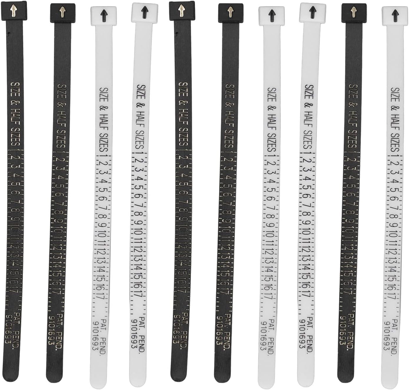 10 Pcs Ring Sizer Measuring Tool - Accurate Clear Printing Finger Ring ...