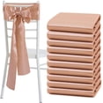 10 Pcs Rose Gold Satin Chair Sashes Bows Universal Chair Cover for ...