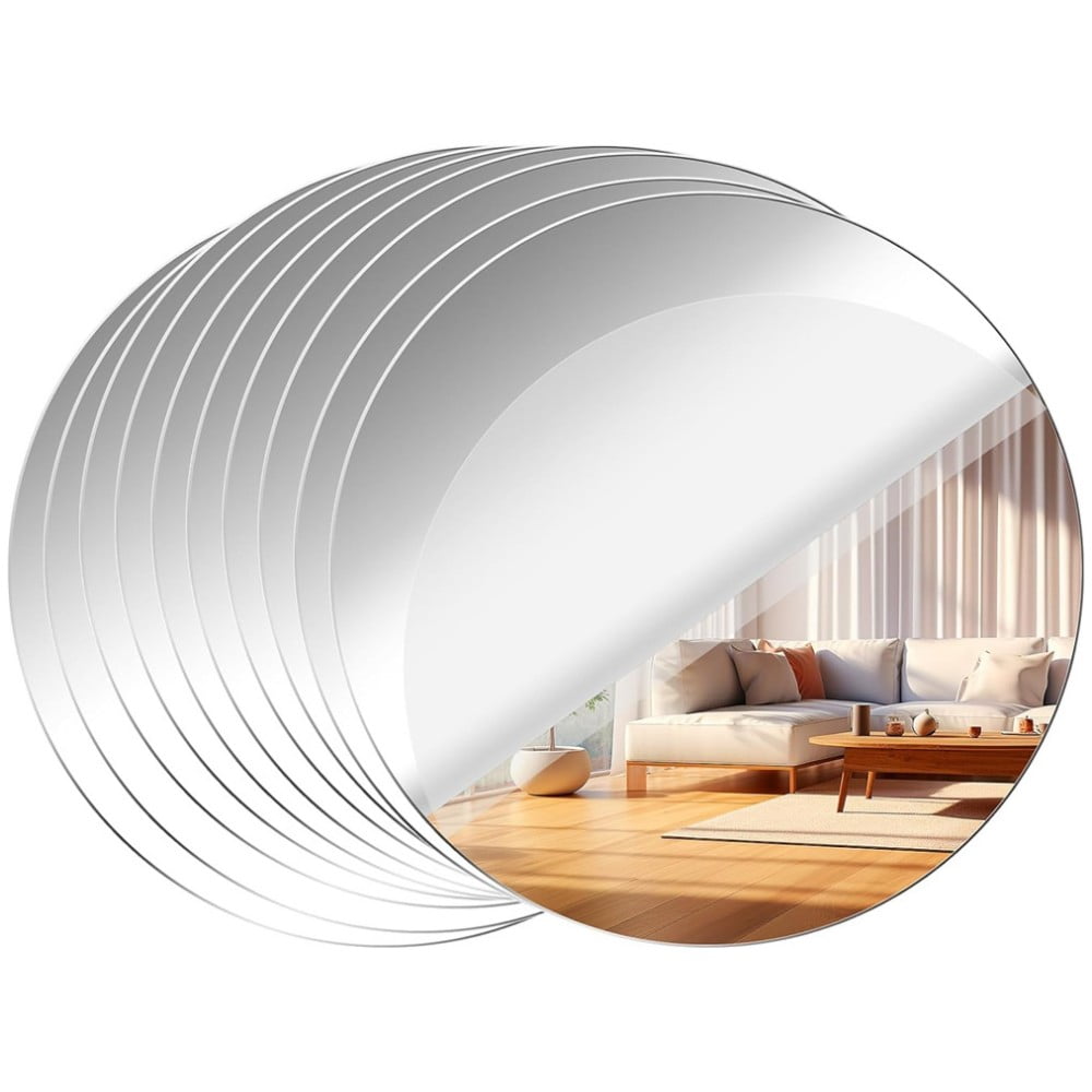 10 Pcs Round Acrylic Mirror,Mirror Wall Stickers for Wedding and Home ...