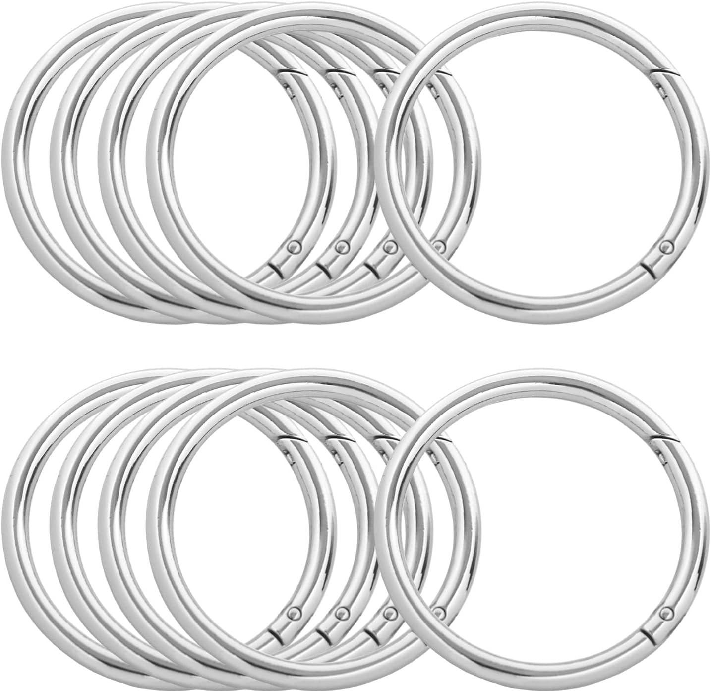10 Pcs Round Carabiners Clips O Ring Spring Snap Clip Buckles Purse ...