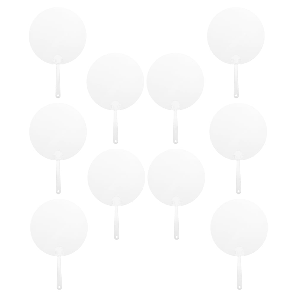 10 Pcs Round Hand Fan Home Decor DIY Painting Fans Hand Fans Round Fan ...