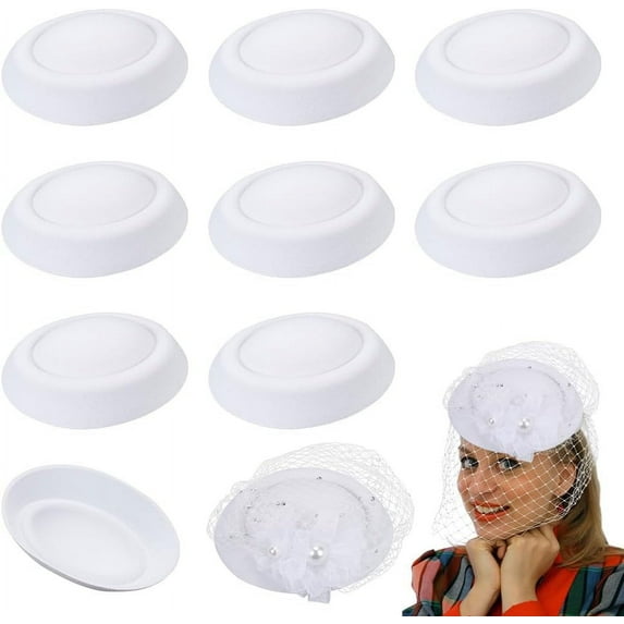 10 Pcs Round Hat Base White Cloth Fascinator Hat Base Millinery Making ...