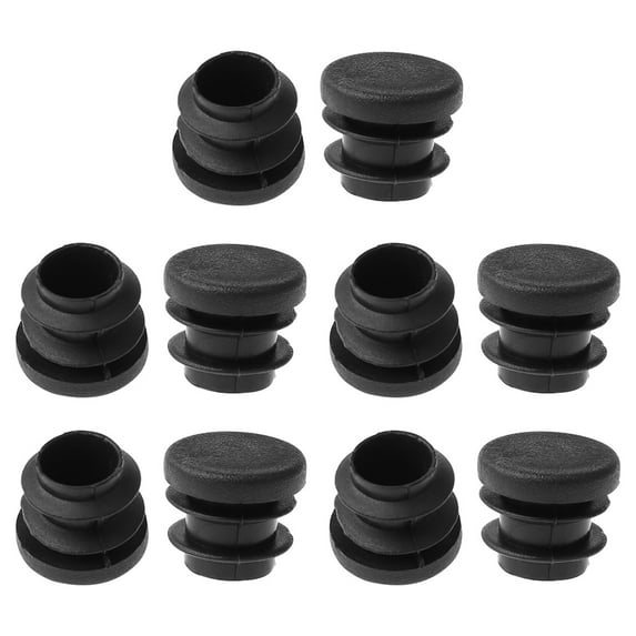 10 Pcs Round Plastic Plug Black End Cap Furniture Feet Finishing Plug ...