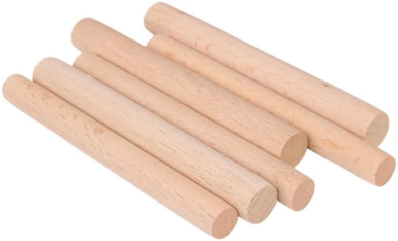 10 Pcs Round Wood Rods Wood Round Stick Circle Wood Sticks Round Wood ...