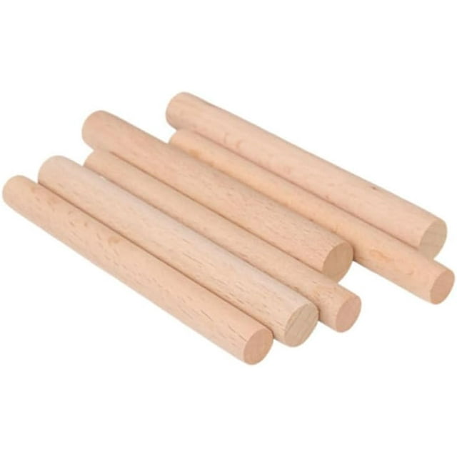 10 Pcs Round Wood Rods Wood Round Stick Circle Wood Sticks Round Wood ...