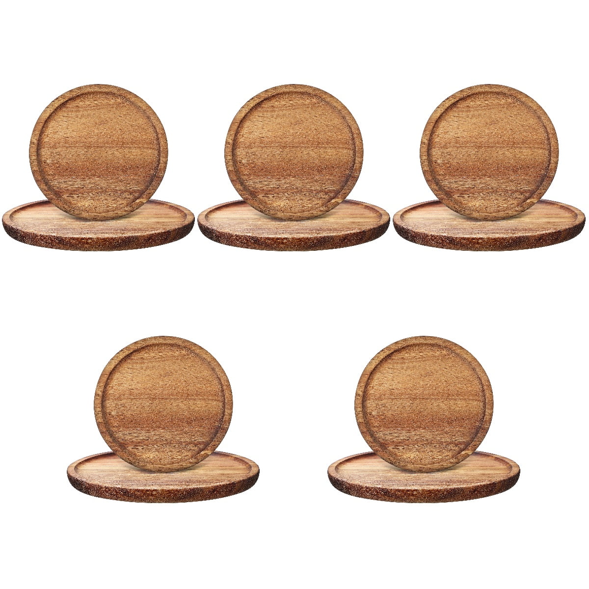 LULULION Round Trays Timber Light Brown Adults Home Tray 10Pcs 7.9X7 ...