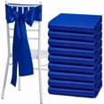 10 Pcs Royal Blue Satin Chair Sashes Bows Universal Chair Cover for ...