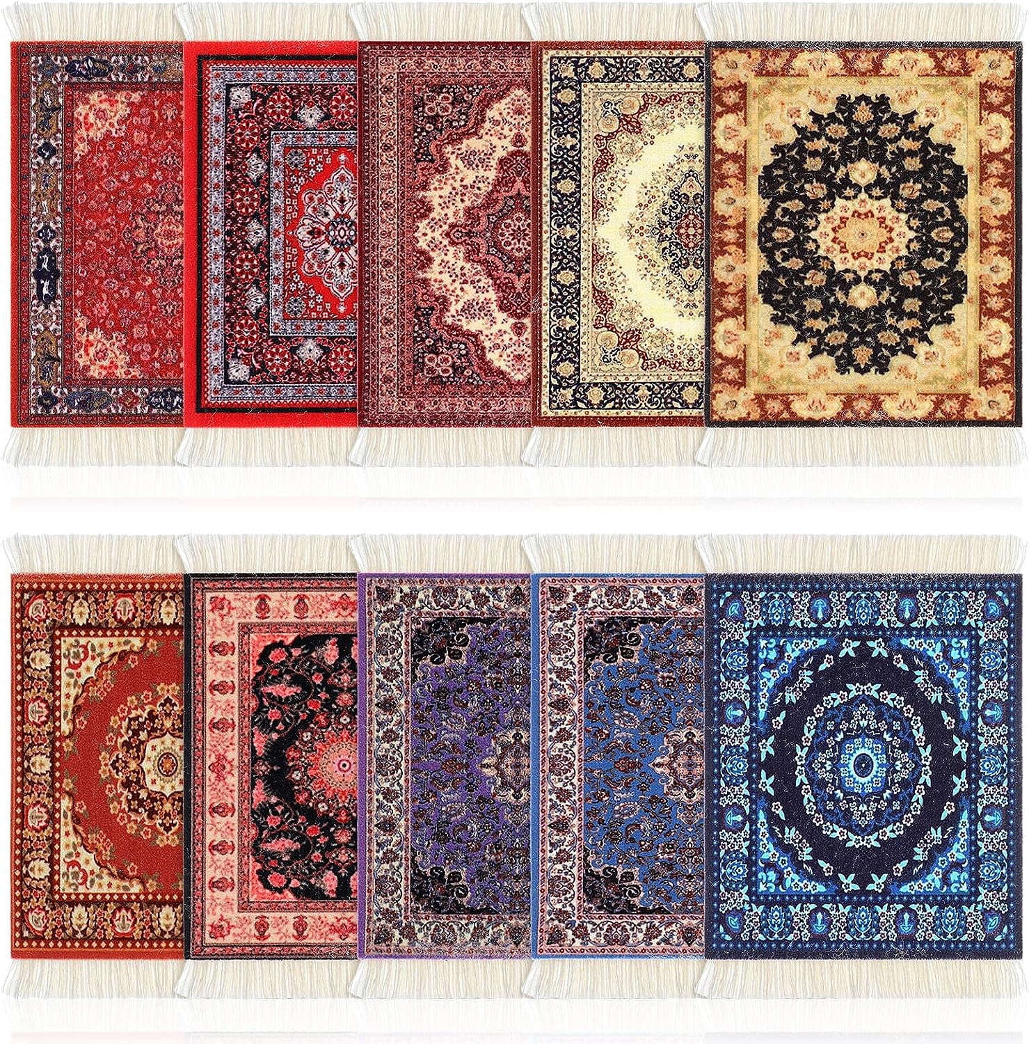 10 Pcs Rug Table Coasters Table Drink Holders Vintage Oriental Design ...
