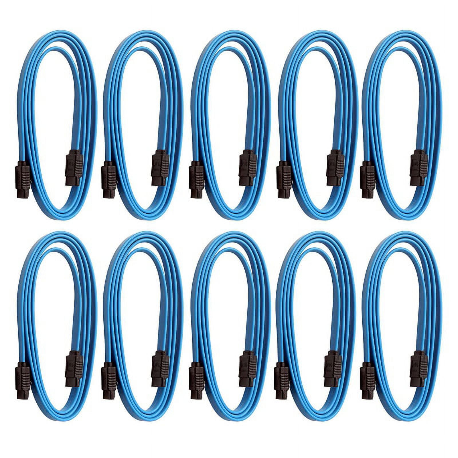 10 Pcs SATA Cable SATAIII 6Gbps Double with Buckle Fixed Straight ...