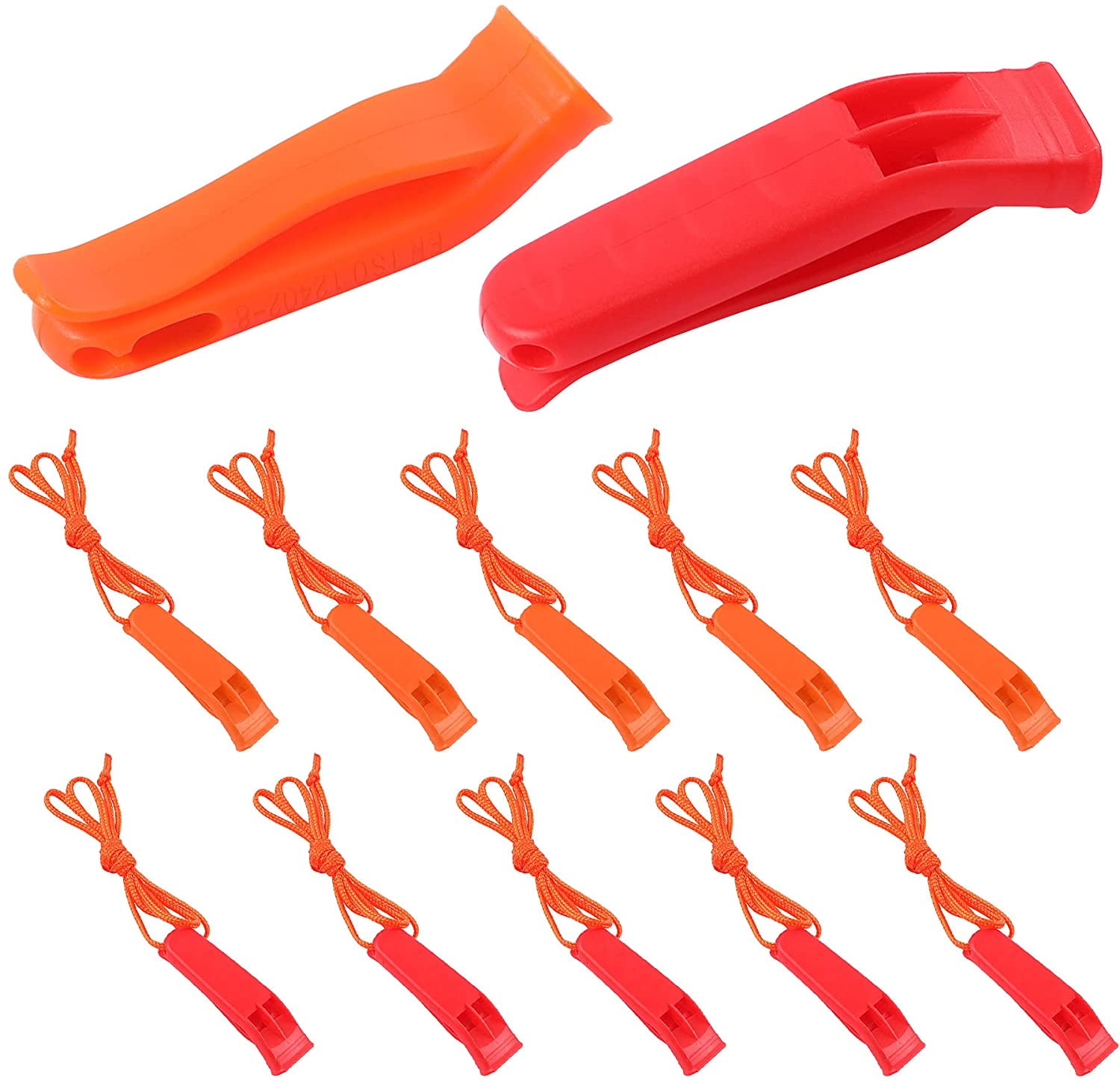 10 Pcs Safety Whistle Marine Whistle Plastic Whistles with Lanyard for ...