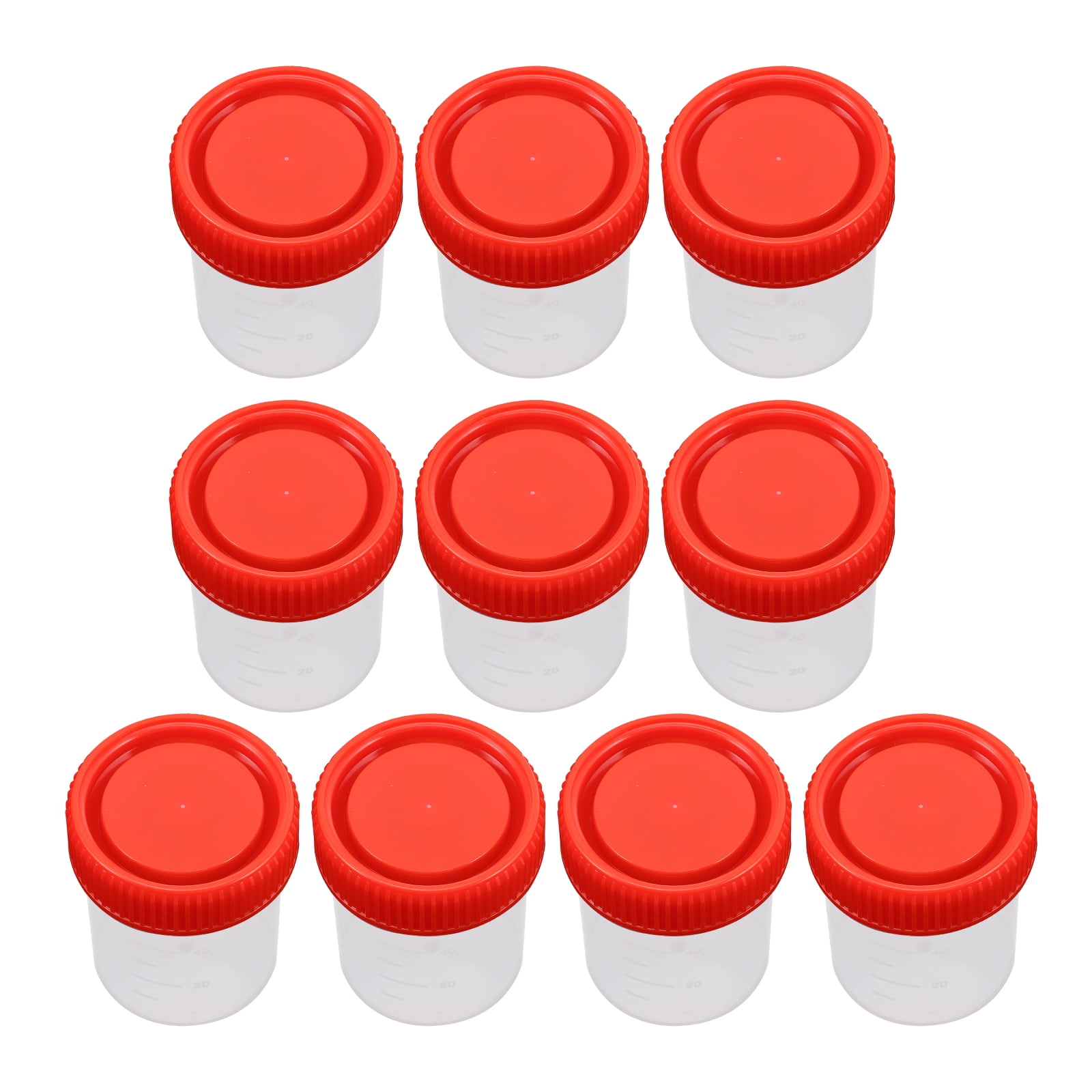 10 Pcs Sample Cup Plastic Mug Specimen Urine Cups with Lids The Red Pp ...
