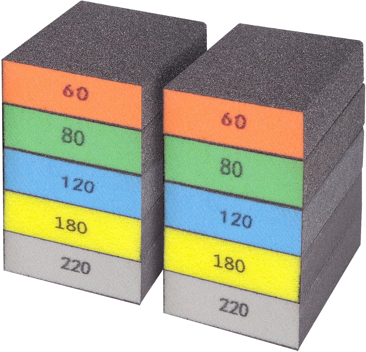10 Pcs Sanding Sponge, Washable and Reusable Sanding Block 60/80/100 ...