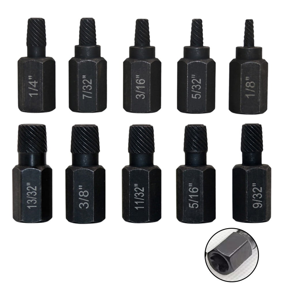 10 Pcs Screw Extractor Damaged Screw Remover Bolt Multi-Spline Screw ...