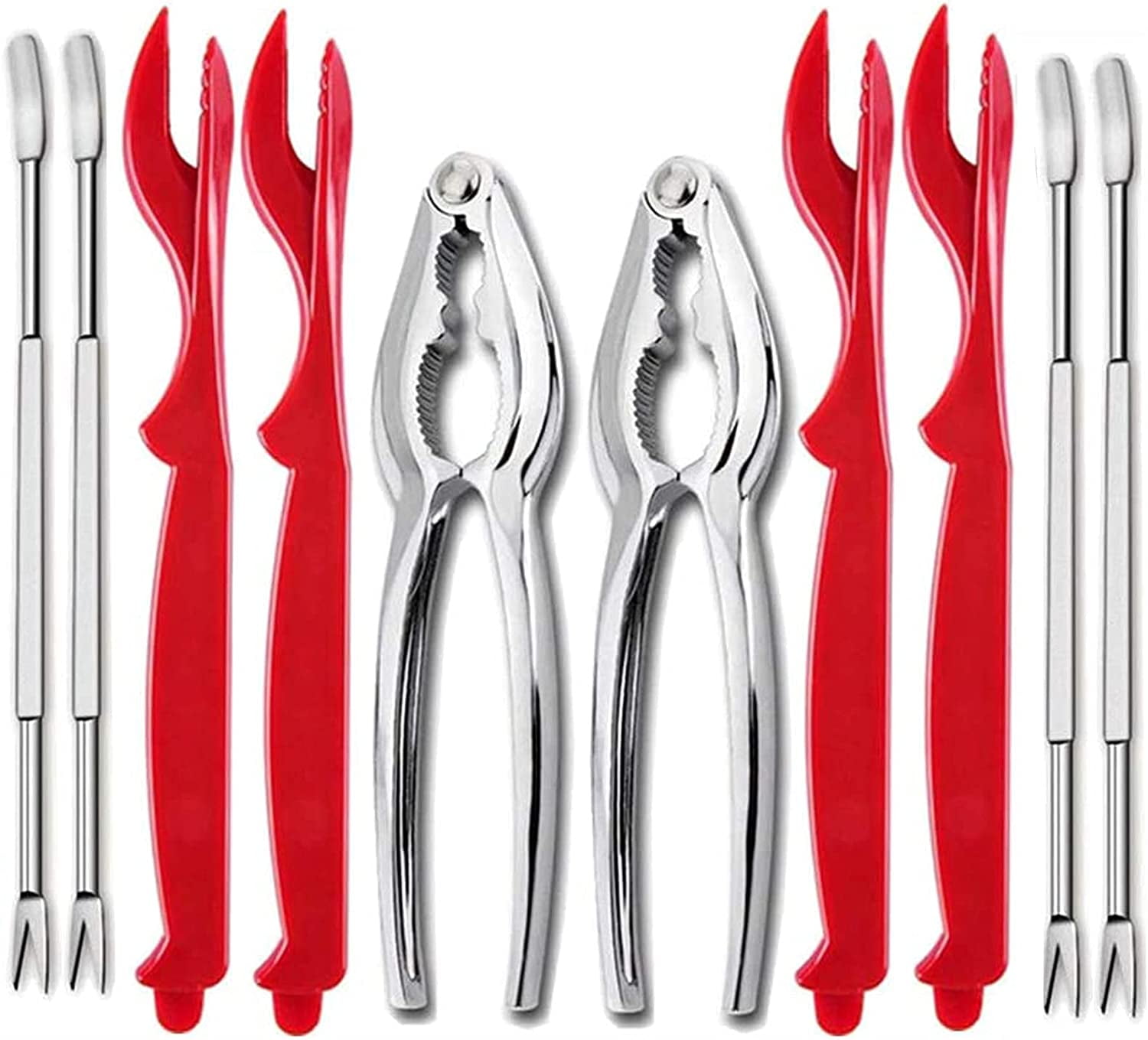 10 Pcs Seafood Tools Set 2 Crab Leg Crackers, 4 Lobster Shellers and 4 ...