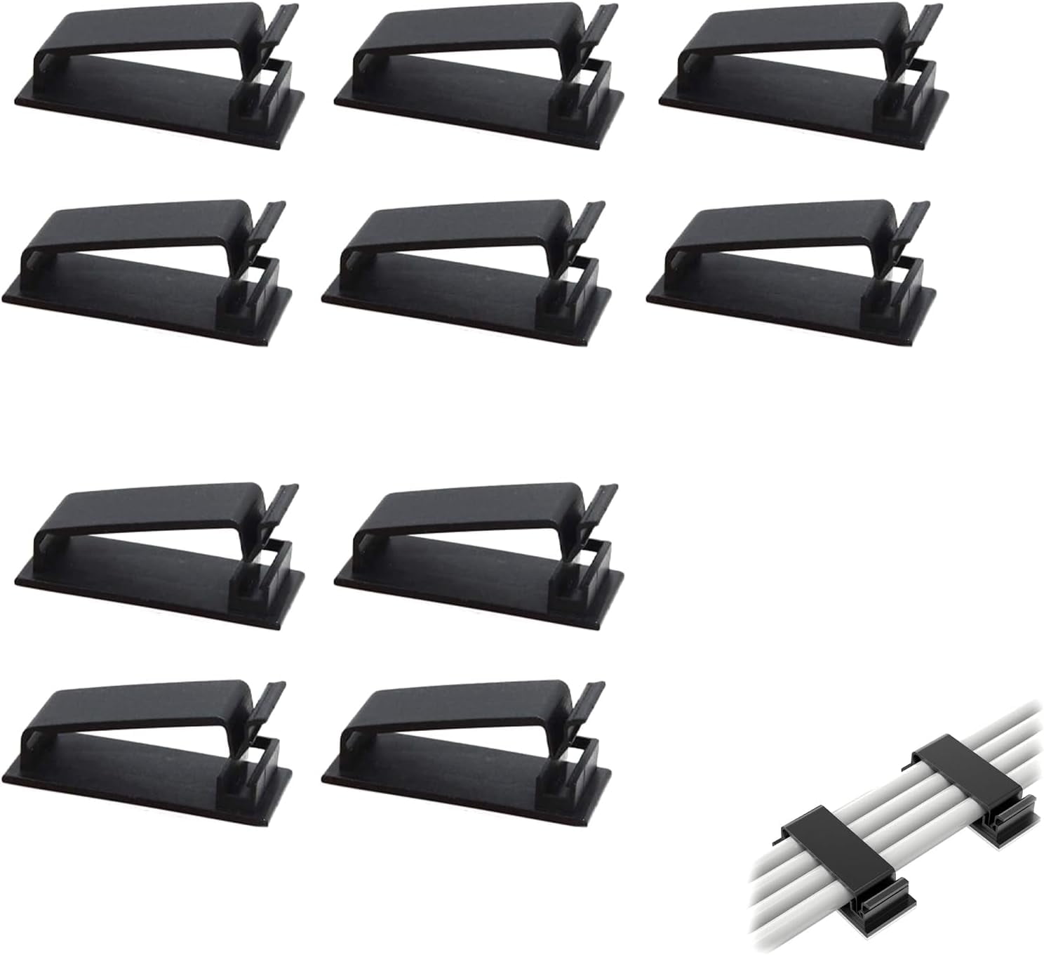 10 Pcs Self Adhesive Cable Management Clips, Cable Management Wire ...