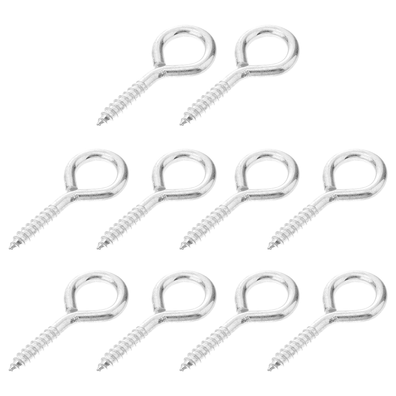 10 Pcs Self-tapping Eye Screw Hook Stainless Bolt Galvanized Rings ...