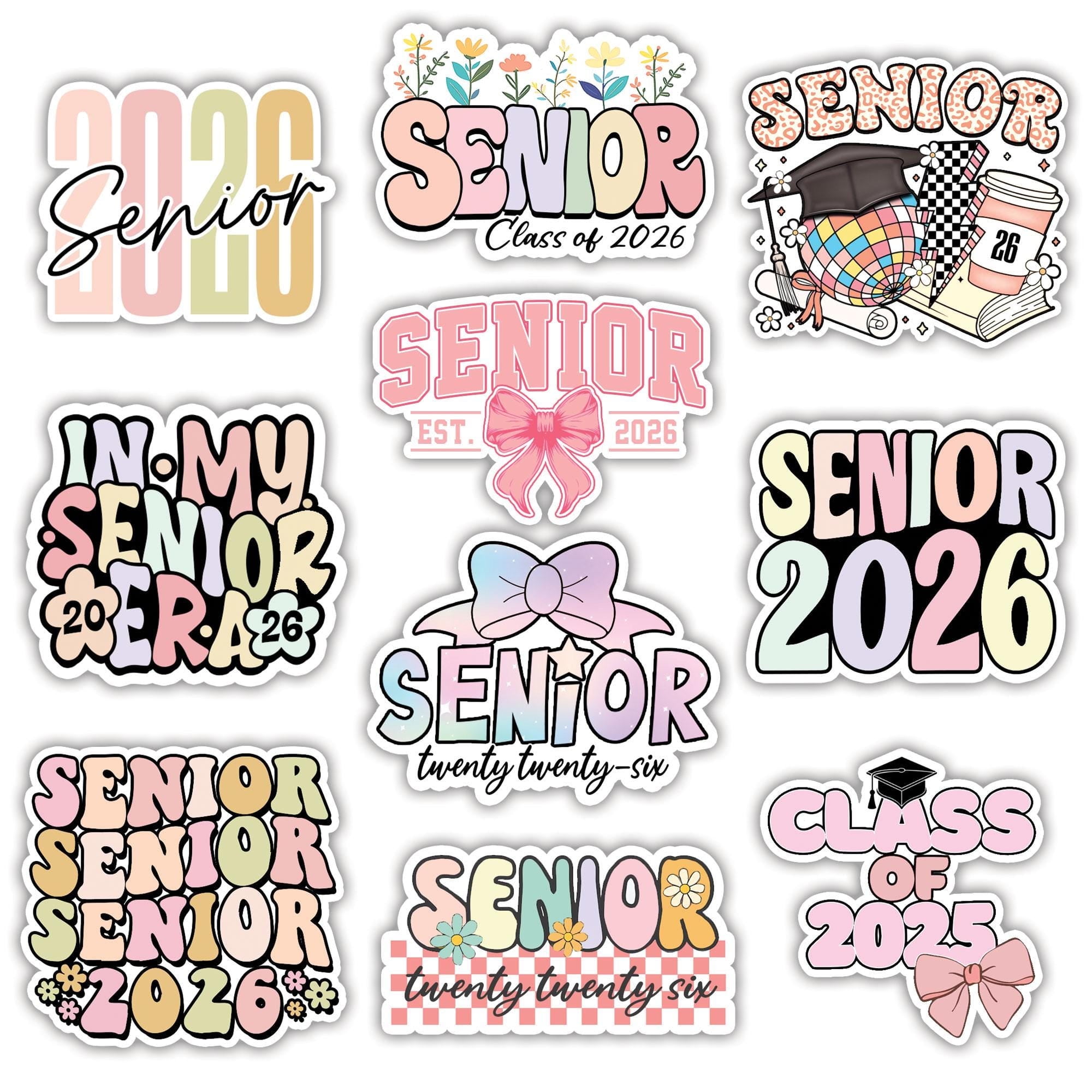 10 Pcs Senior Class of 2026 Sticker Pack – 10 Vinyl Stickers ...